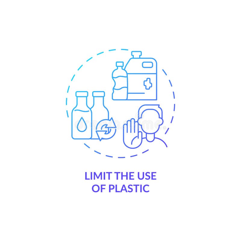 Limit Plastic Usage Blue Gradient Concept Icon Stock Vector ...