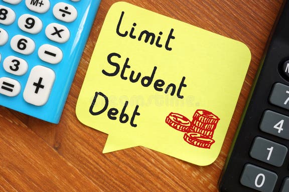 Limit Student Debt Phrase on the Page Stock Image - Image of save ...