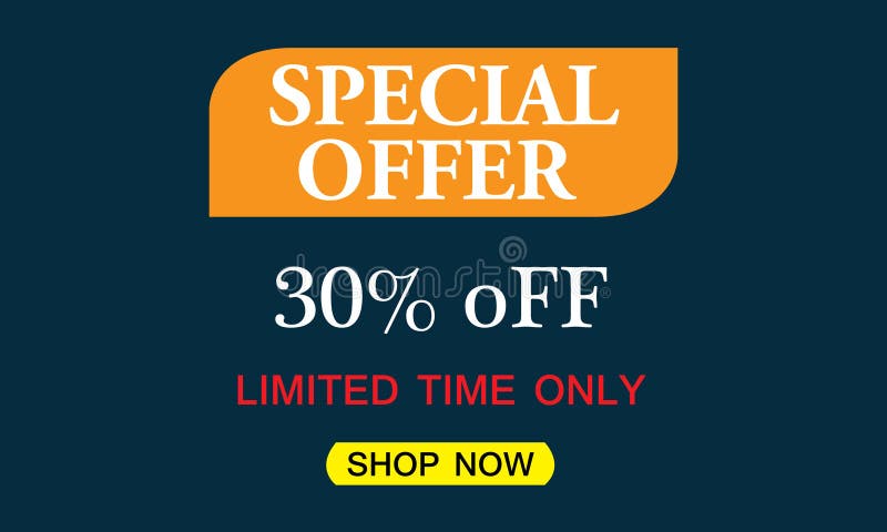 Limite Time Special Time Offer Shop Now Banner Stock Vector ...