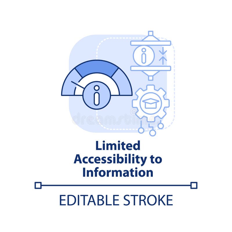 Limited Accessibility To Information Light Blue Concept Icon Stock ... Limited Accessibility To Information Light Blue Concept Icon Stock ...