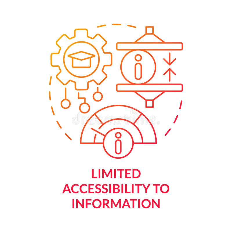 Limited Accessibility To Information Red Gradient Concept Icon Stock ... Limited Accessibility To Information Red Gradient Concept Icon Stock ...