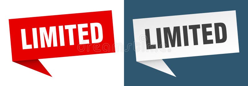 Limited Banner. Limited Speech Bubble Label Set Stock Vector ...