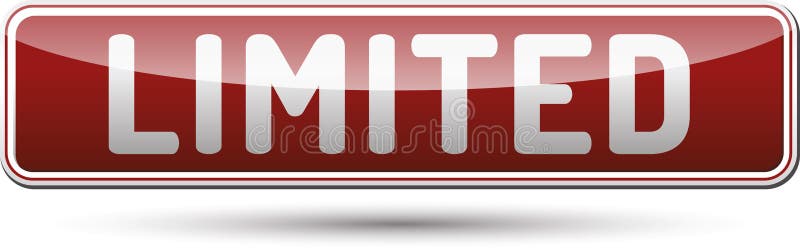 Limited Button - Glossy Button with Shadow Stock Vector - Illustration ...