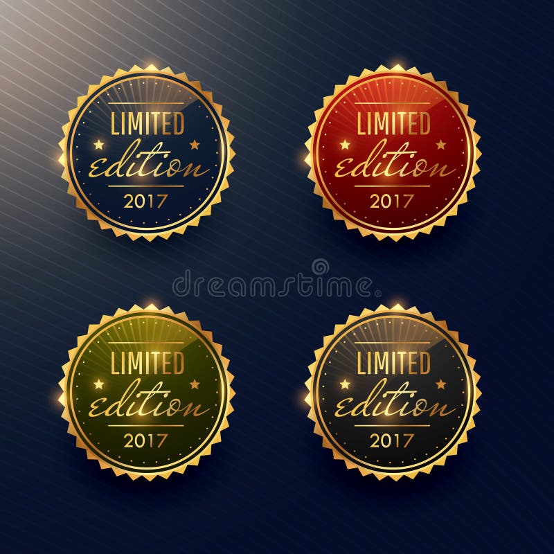 Luxury Limited Edition Product Label and Badge in Golden Color Stock ...
