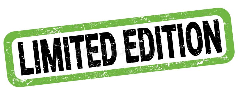 LIMITED EDITION Text Written on Green-black Rectangle Stamp Stock ...