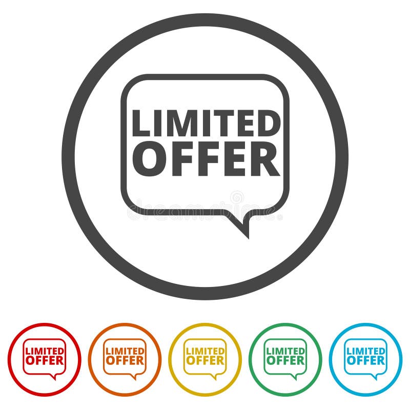 Limited Offer Icon, 6 Colors Included Stock Vector - Illustration of ...