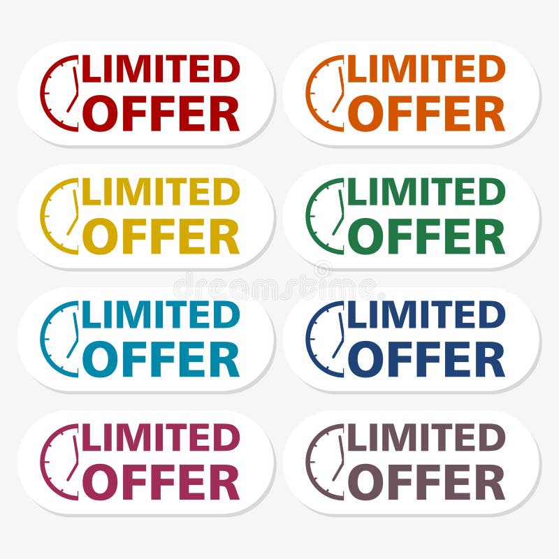 Limited offer sticker set stock vector. Illustration of season - 115395802
