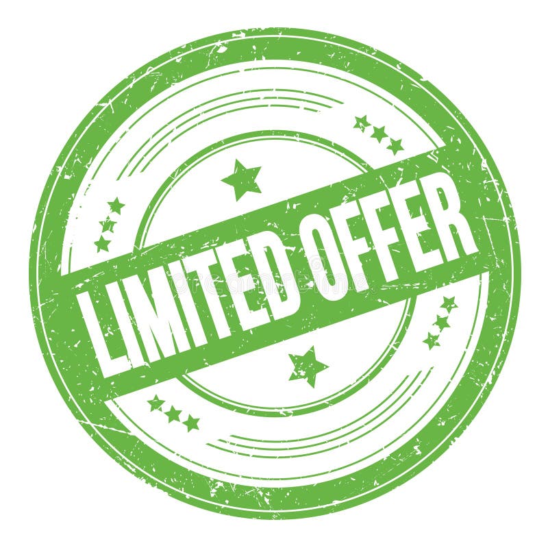LIMITED OFFER Text on Green Round Grungy Stamp Stock Illustration ...