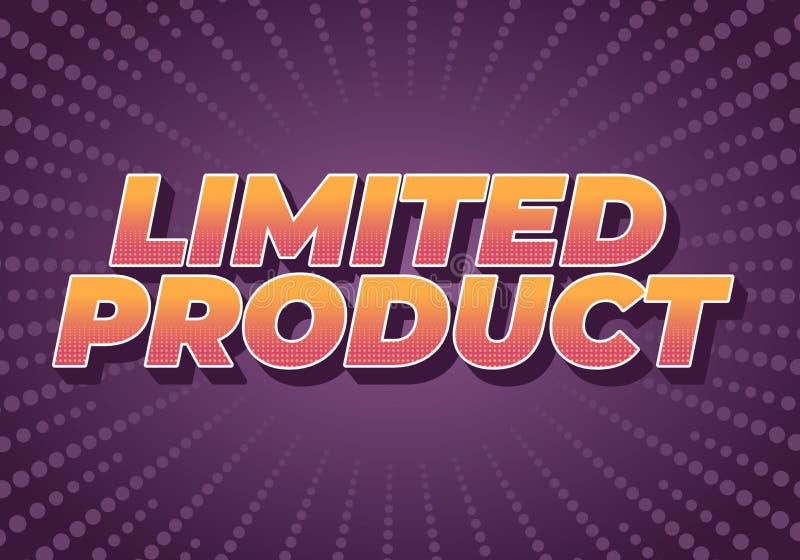 Limited Product. Text Effect in 3D Style in Orange Purple Colors Stock ...
