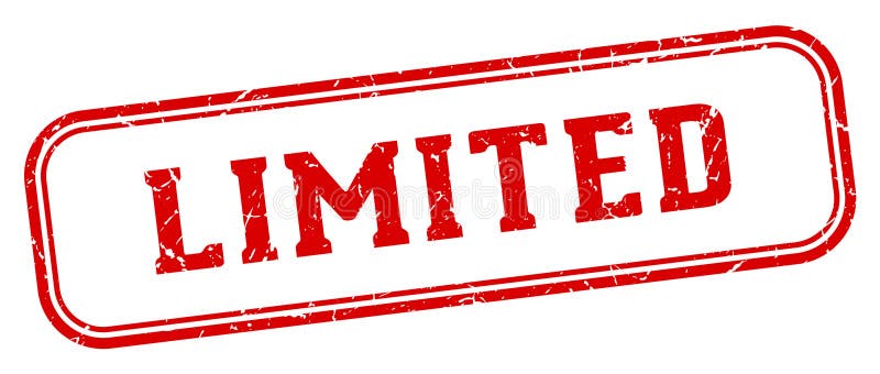 Limited Stamp. Limited Rectangular Stamp on White Background Stock ...