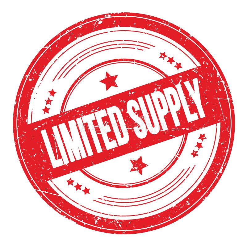 LIMITED SUPPLY Text on Red Round Grungy Stamp Stock Illustration ...