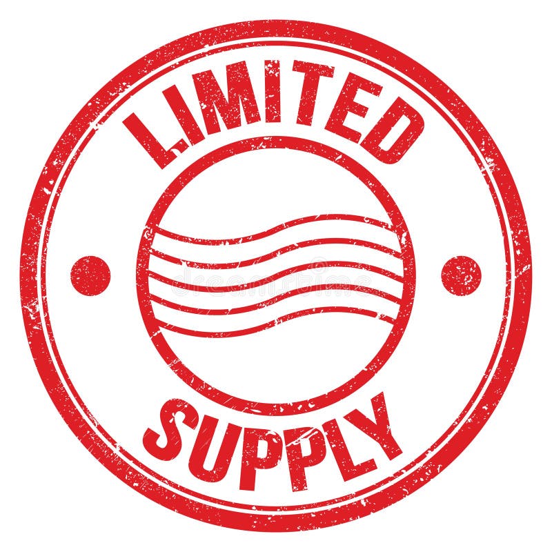 LIMITED SUPPLY Text on Red Round Postal Stamp Sign Stock Illustration ...