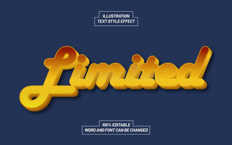 Limited Gradient Orange Text Style Effect Stock Vector - Illustration ...