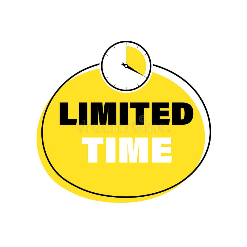 Limited Time Button with Clock Stock Vector - Illustration of price ...