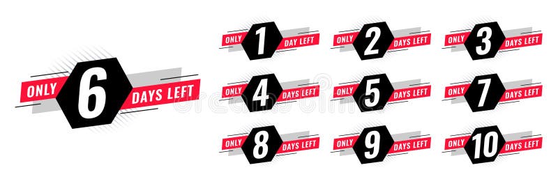 Limited Time Countdown Days Left for Online or Retail Sale Stock Vector ...