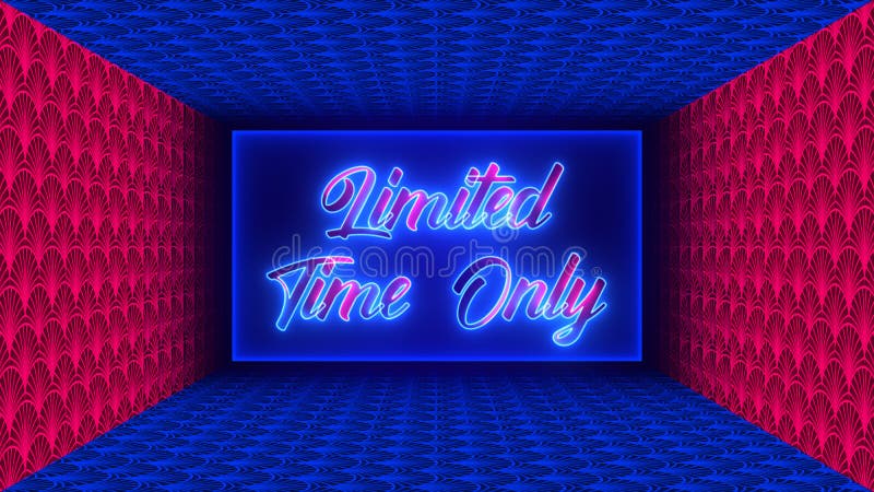 Limited Time only Lettering Neon Light Style with Rectangle Frame ...