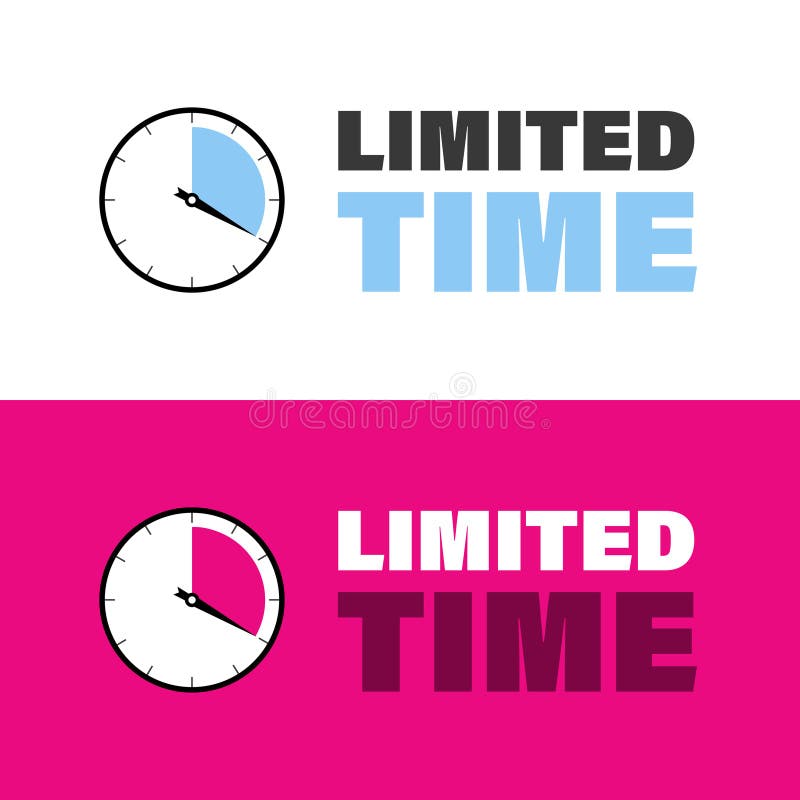 Limited Time Posters Set with Clock Stock Illustration - Illustration ...