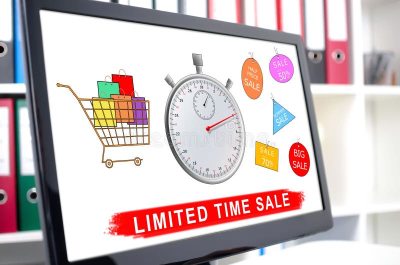 Limited Time Sale Concept on a Computer Screen Stock Illustration ...