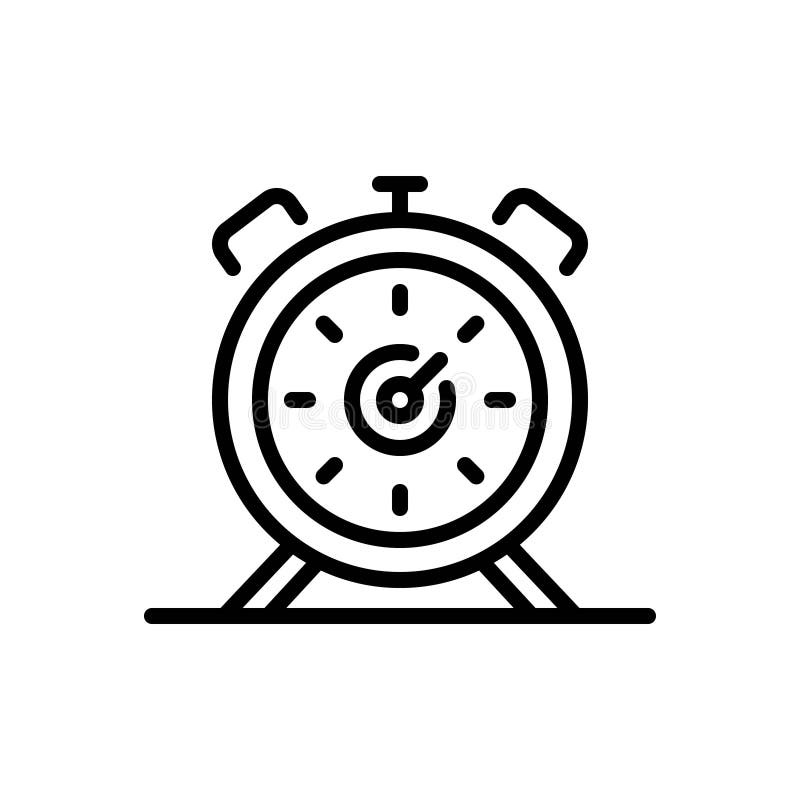 Black Line Icon for Limiting, Time and Clock Stock Illustration ...