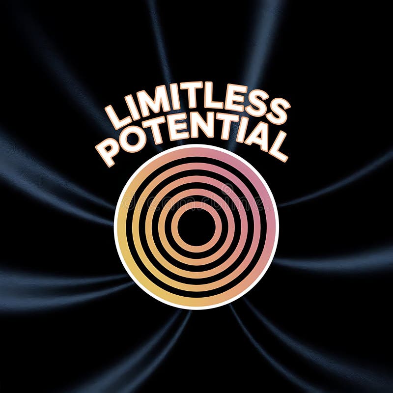Limitless Potential Infinite Loop Icon, Glowing Gradient Text on Dark ...