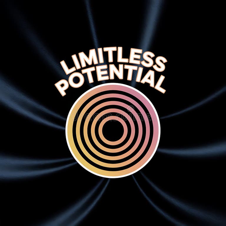 Limitless Potential Infinite Loop Icon, Glowing Gradient Text on Dark ...