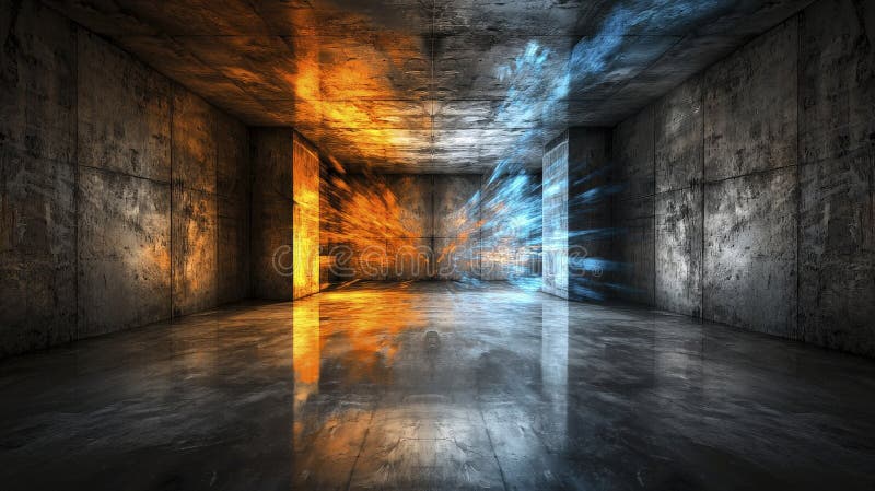 Limitless Room with Dynamic Color Contrast Abstract Space Virtual ...