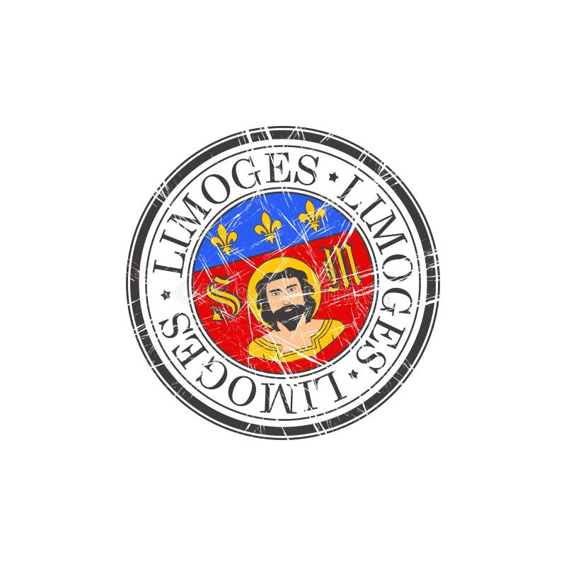 Limoges city stamp stock vector. Illustration of symbol - 89515237