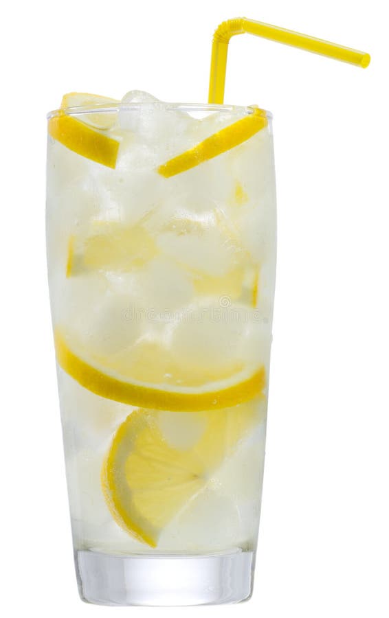 Limonada Con Hielo Y El Limón Foto de archivo - Imagen de sano, hielo ...