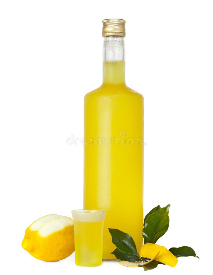 Limoncello liquor bottle editorial stock photo. Image of italian - 94428823