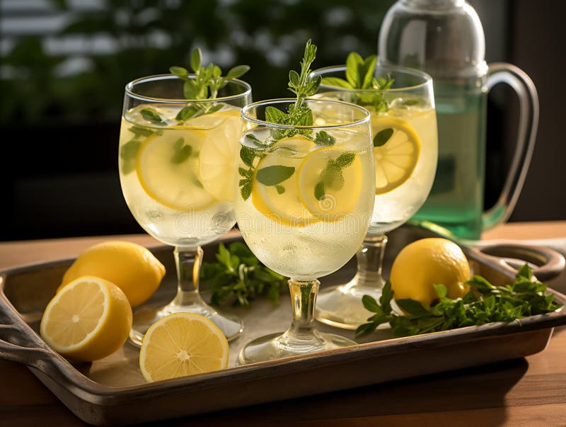 Limoncello Thyme Elixir stock illustration. Illustration of italian ...