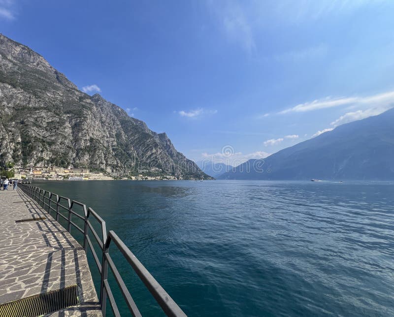 Limone Sul Garda Walk Along the Lake with a Panoramic View Stock Image ...