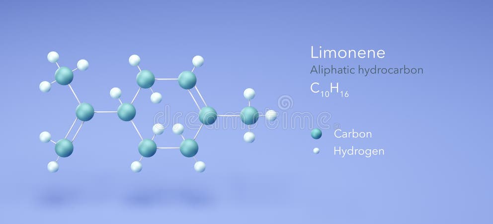 Limonene, Aliphatic Hydrocarbon, Molecular Structures, 3d Model ...