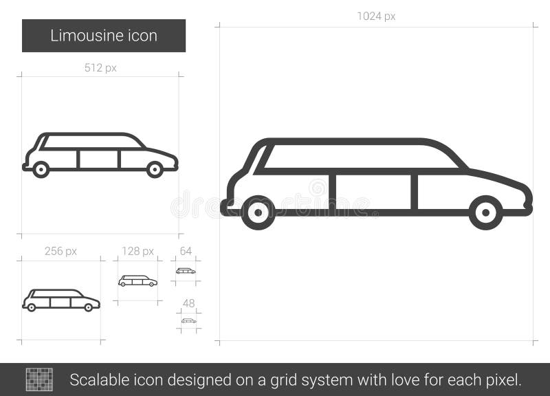 Limousine Line and Glyph Icon, Luxury and Automobile, Limo Sign, Vector ...