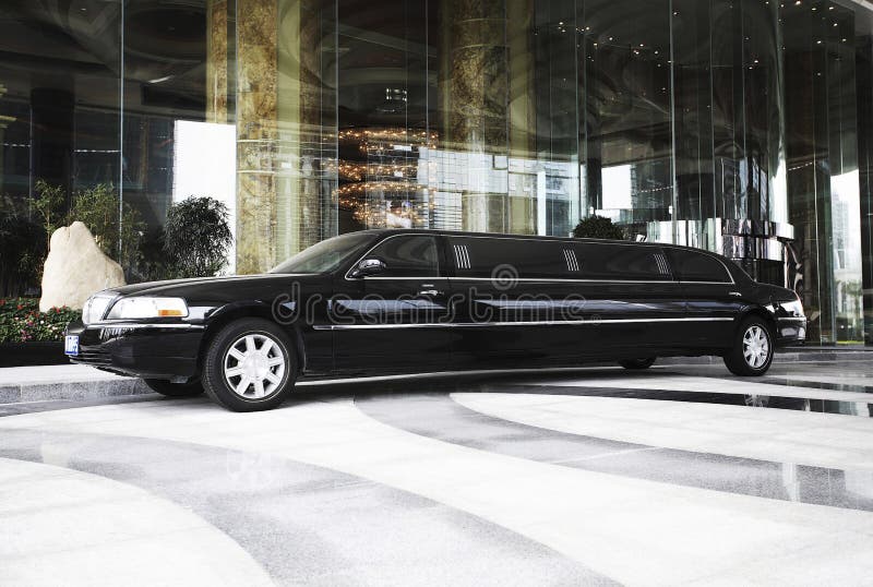 Limousine Parked in Front of a Hotel Stock Image - Image of front ...