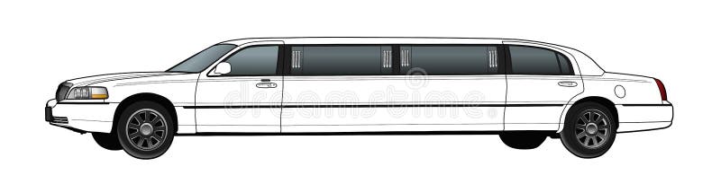Limousine. Technical draw. stock vector. Illustration of limo - 117801367