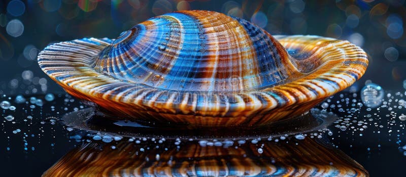 Limpet Shell on Reflective Surface Stock Image - Image of ring ...
