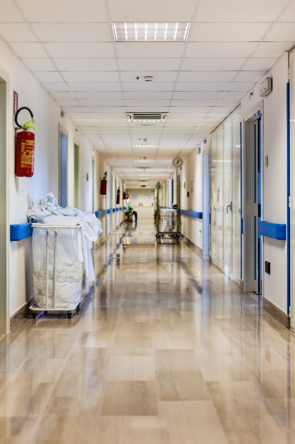 Puertas En El Pasillo Del Hospital O Del Laboratorio Foto de archivo ...