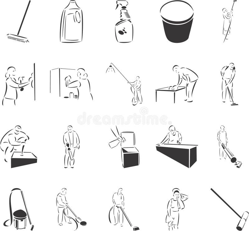 Iconos Sucios Y Desordenados Del Pictograma De La Figura Del Palo De La ...