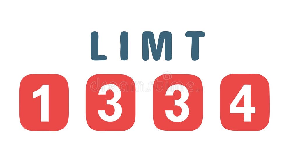 LIMT Text with Numbers 1 3 3 4 Flat Icon for Limit, Vector Design ...