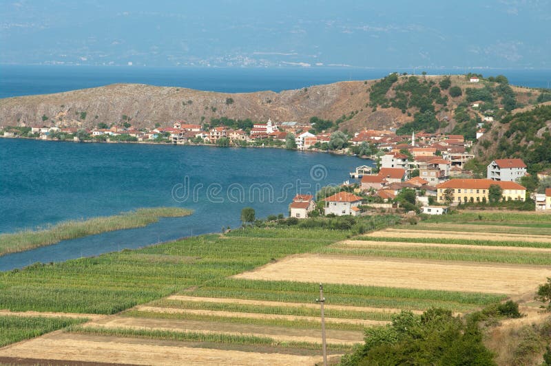 Lin Village on Ohrid Lake, Albania Stock Image - Image of albania, city ...