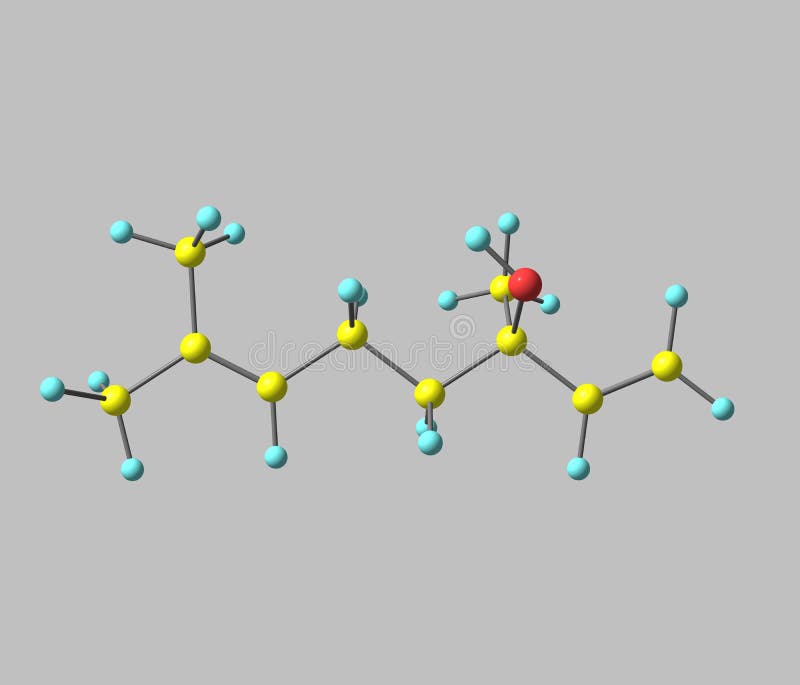 Linalool Molecule. Structural Chemical Formula and Molecule Model Stock ... Linalool Molecule. Structural Chemical Formula and Molecule Model Stock ...