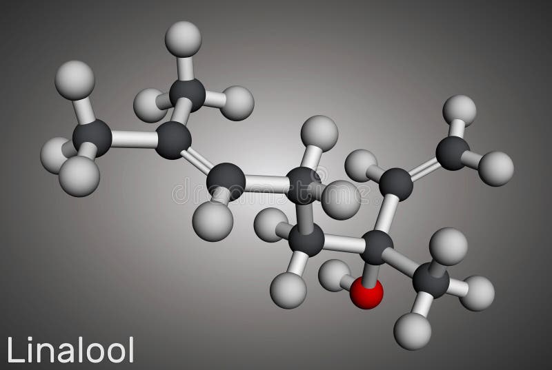 Linalool Molecule. it is Terpene Alcohol. Molecular Model Stock ...