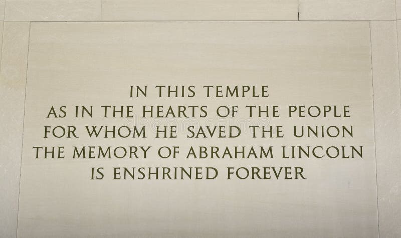 Lincoln Memorial Inscription Editorial Stock Photo - Image of memorial ...