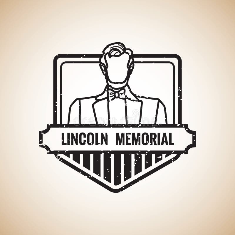 Lincoln Memorial Label. Vector Illustration Decorative Design Stock ...