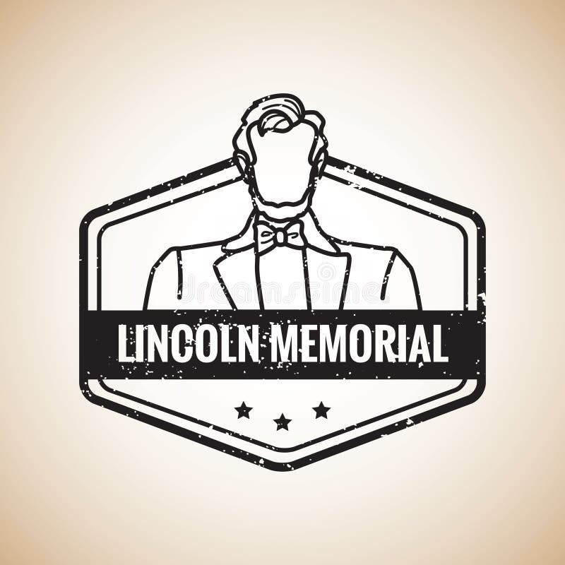 Lincoln Memorial Label. Vector Illustration Decorative Design Stock ...