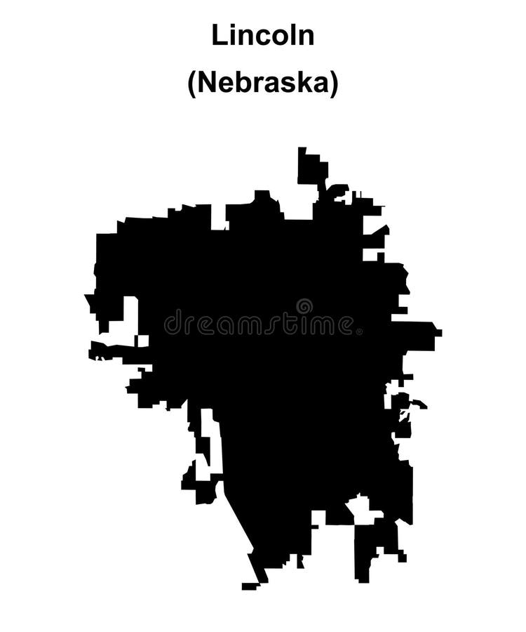 Lincoln outline map stock vector. Illustration of boundary - 357486184