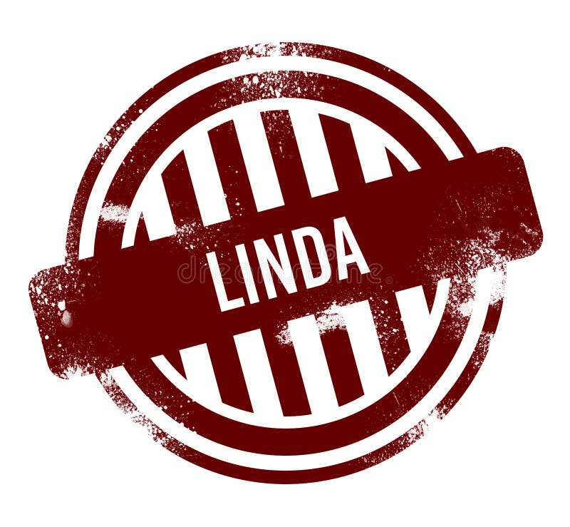 Linda - Red Round Grunge Button, Stamp Stock Illustration ...