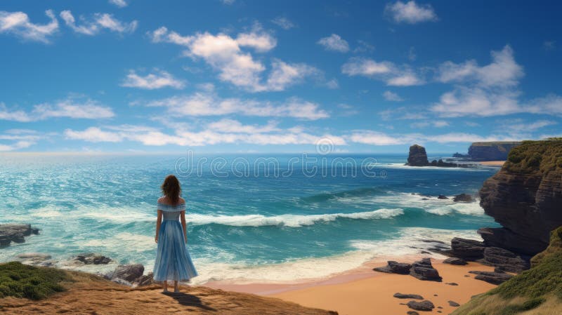 Linda S Breathtaking Beach Adventure Stock Illustration - Illustration ...