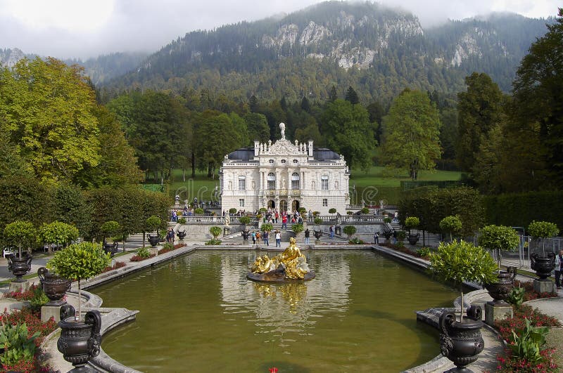 Linderhof Palace - Bavaria - Germany Stock Photo - Image of forest ...