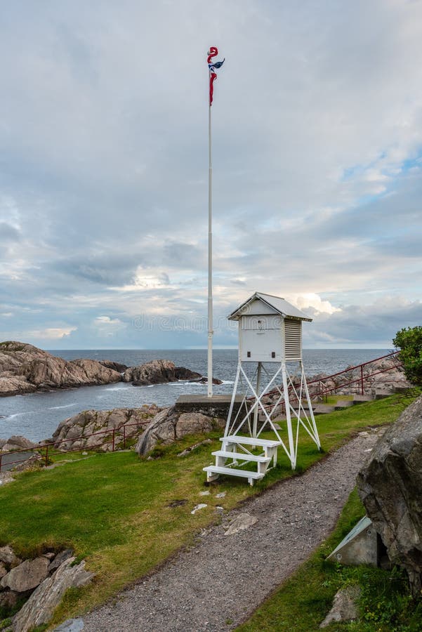 Lindesnes Lighthouse Weather Station on Land Editorial Photography ...